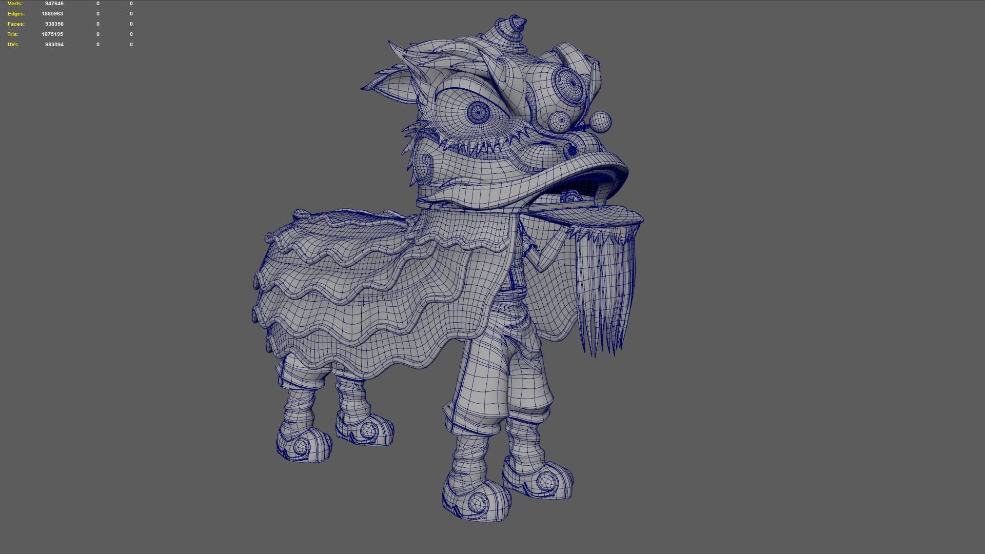 3D model Lion dance Rigged Ainmation VR / AR / low-poly | CGTrader