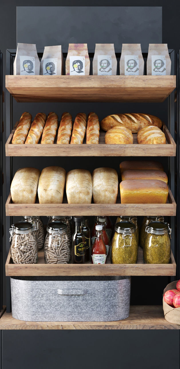 Bread counter 3D model | CGTrader