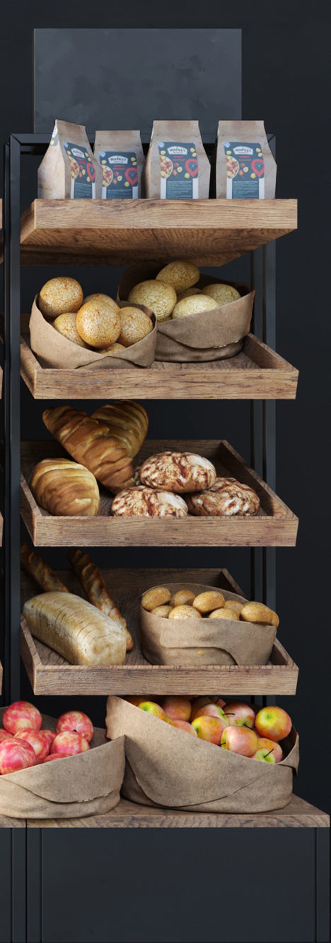 Bread counter 3D model | CGTrader
