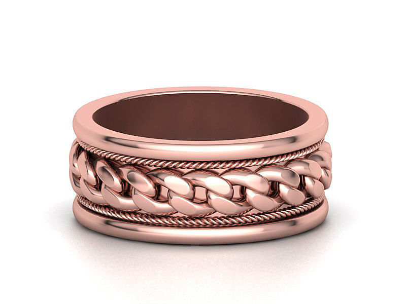 Cuban Wedding Band Ring Mens Band ring 3dmodel 3D model 3D printable ...