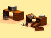 3D model Post Apocalyptic Desk and PC VR / AR / low-poly | CGTrader