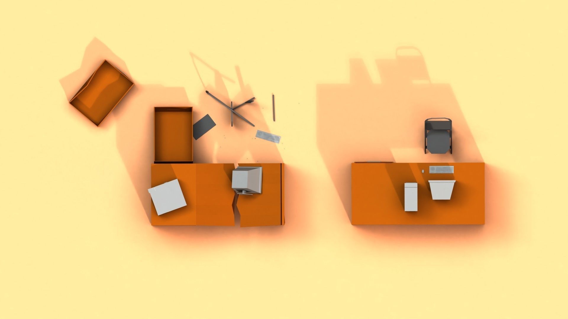 3D model Post Apocalyptic Desk and PC VR / AR / low-poly | CGTrader