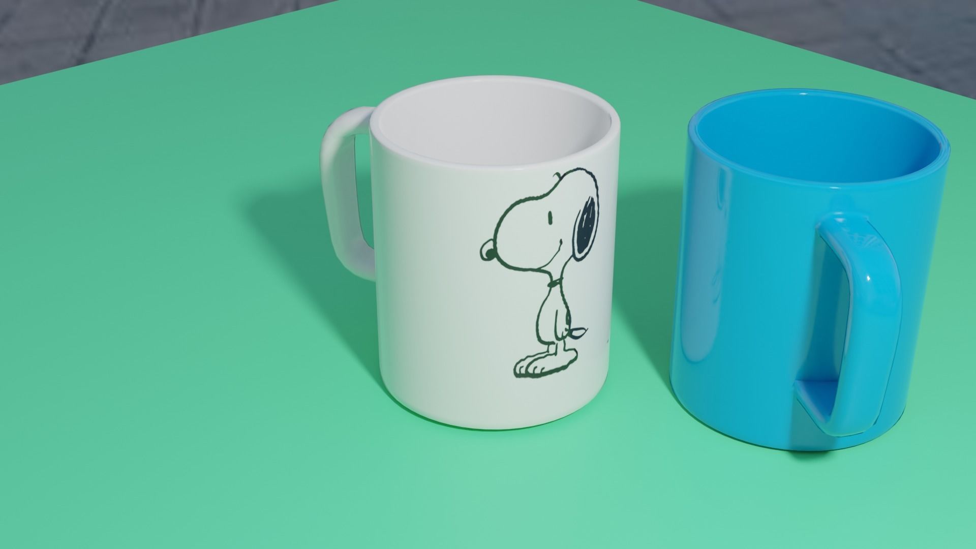 3D Cups two coffee mugs on table 3D model 3D printable | CGTrader