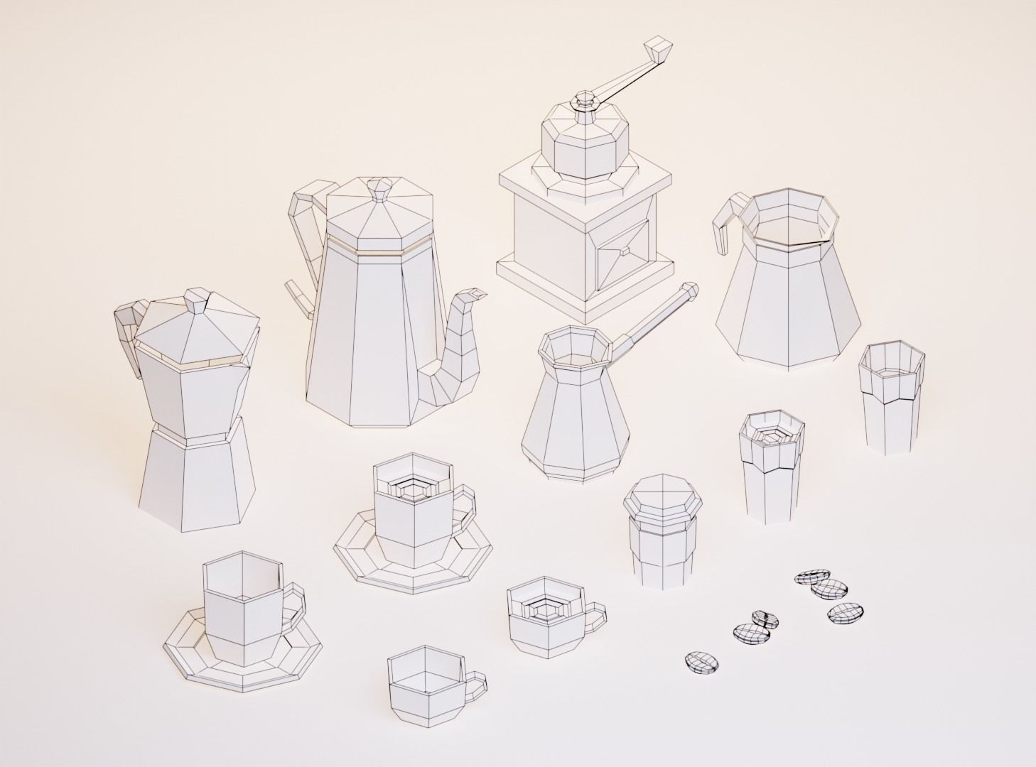 3D model Simple stylized coffee pack VR / AR / low-poly | CGTrader