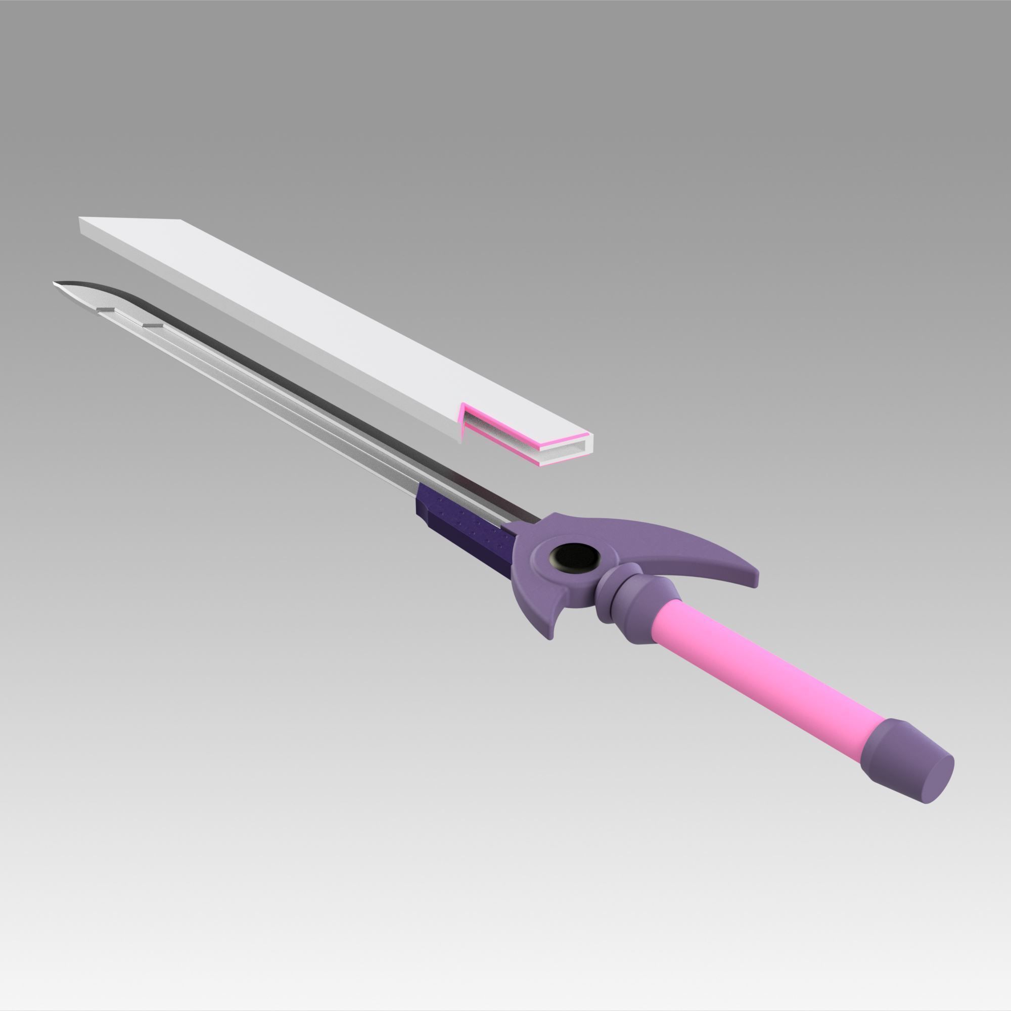 Magical Girl Lyrical Nanoha Signum Flames Maken Sword 3D model 3D ...