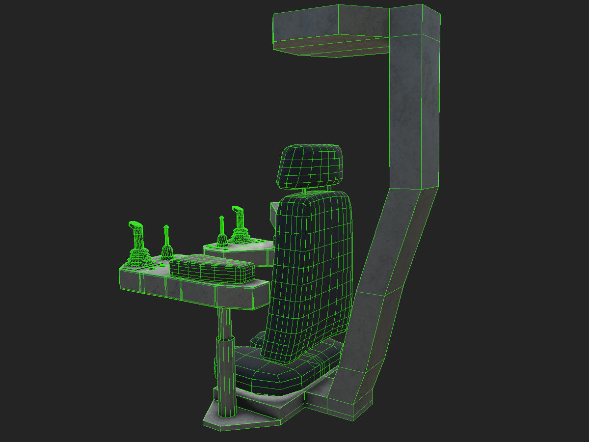 3D model Control panel with joysticks - crane or gantry VR / AR / low ...