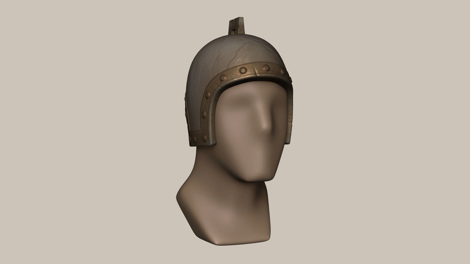 3D model Chinese Rust Medieval Helmet - Character Design VR / AR / low ...