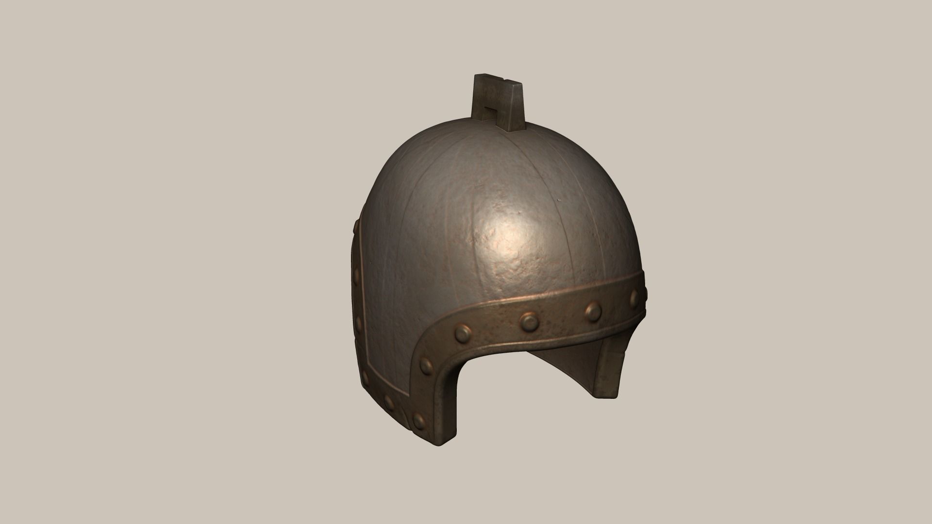 3D model Chinese Rust Medieval Helmet - Character Design VR / AR / low ...