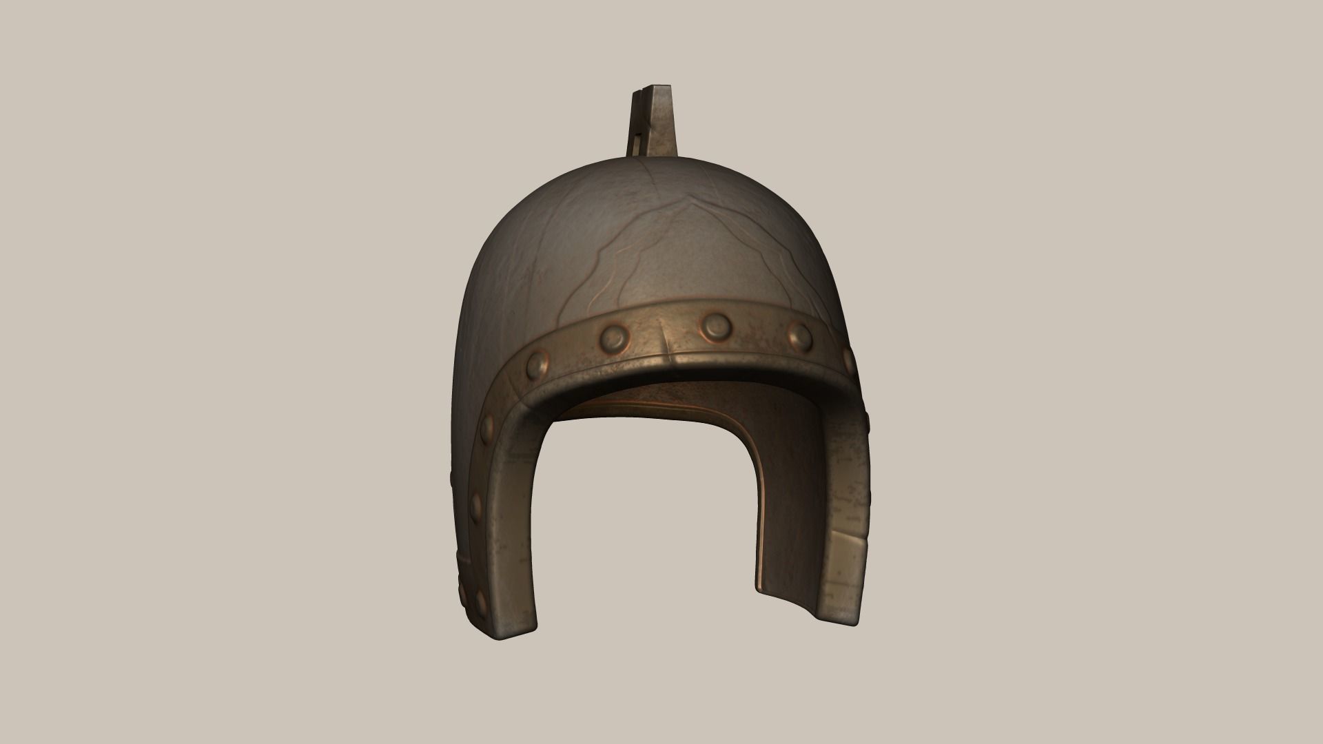3D model Chinese Rust Medieval Helmet - Character Design VR / AR / low ...