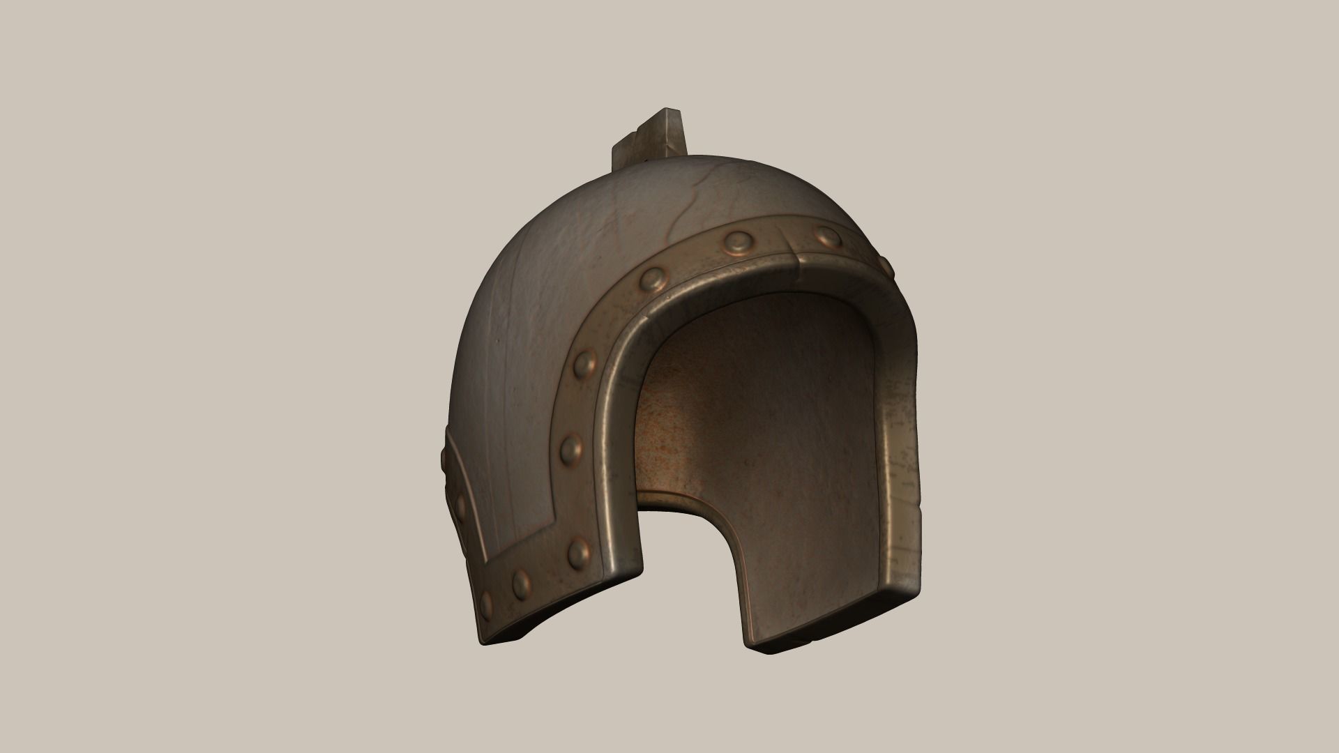 3D model Chinese Rust Medieval Helmet - Character Design VR / AR / low ...