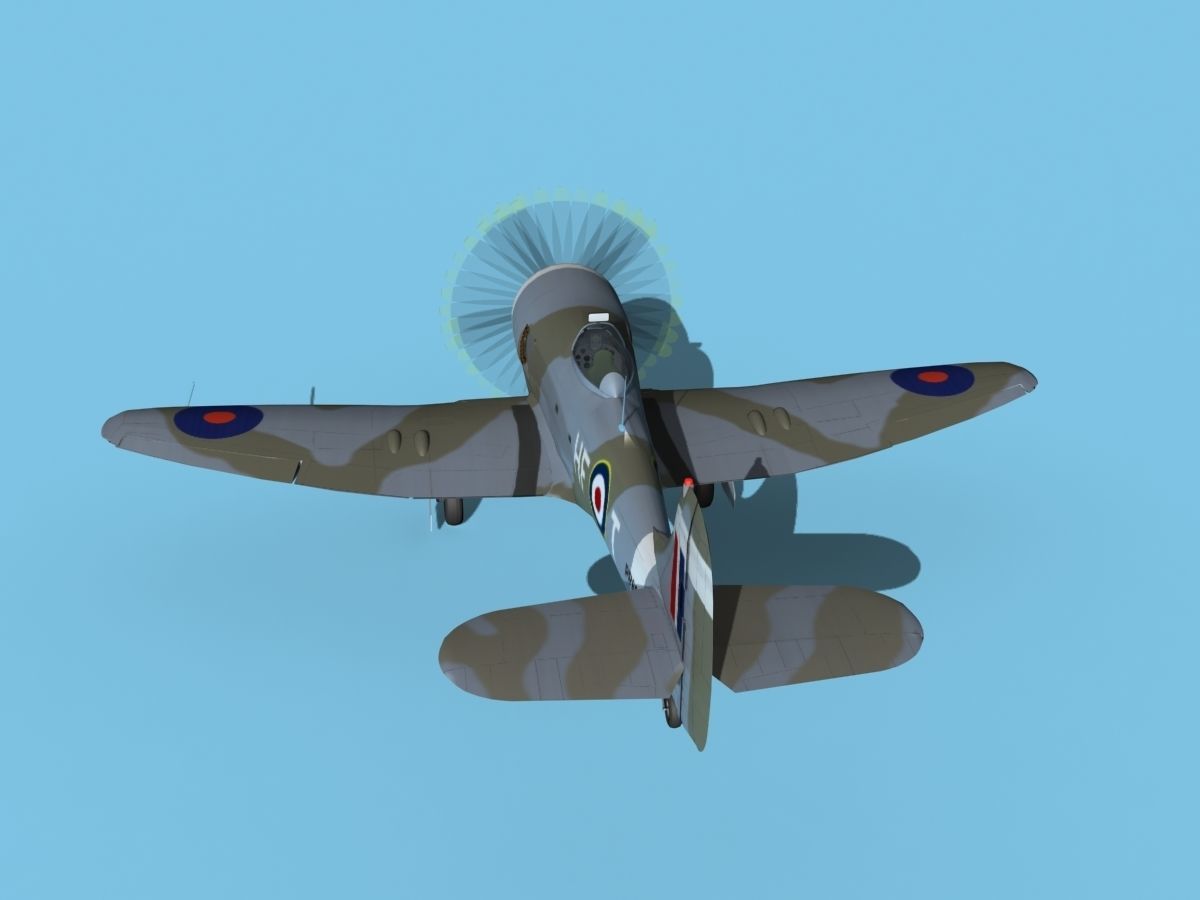Hawker Tempest MKII V01 RAF 3D model animated rigged | CGTrader