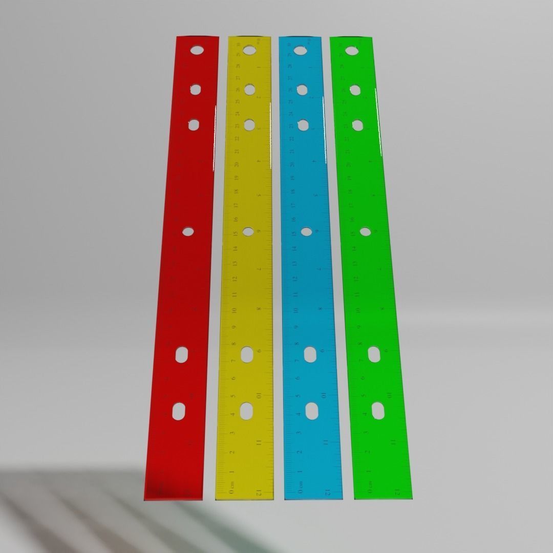 3D model Colored Plastic Rulers VR / AR / low-poly | CGTrader