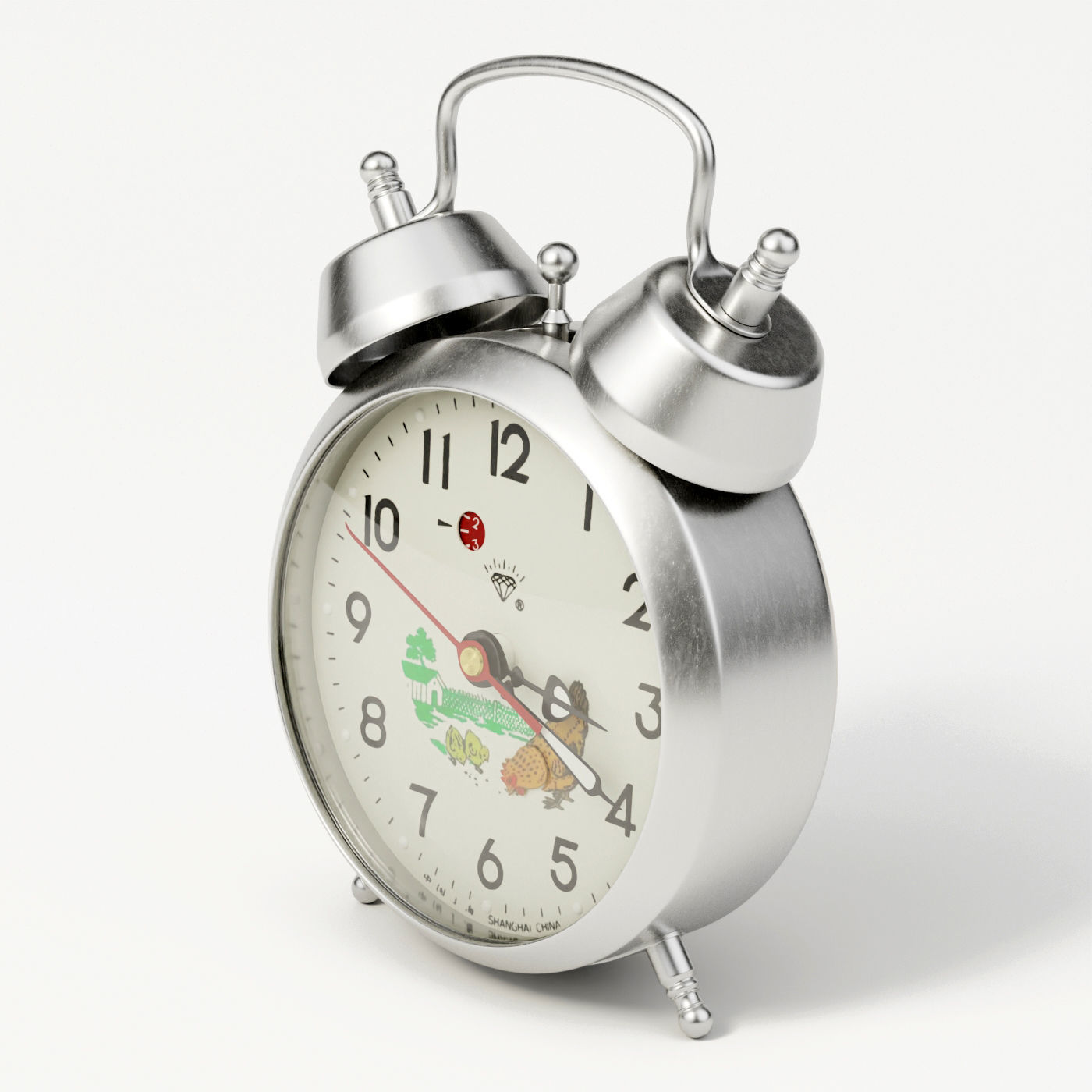 Pecking Chicken Wind Up Alarm Clock 3D model | CGTrader