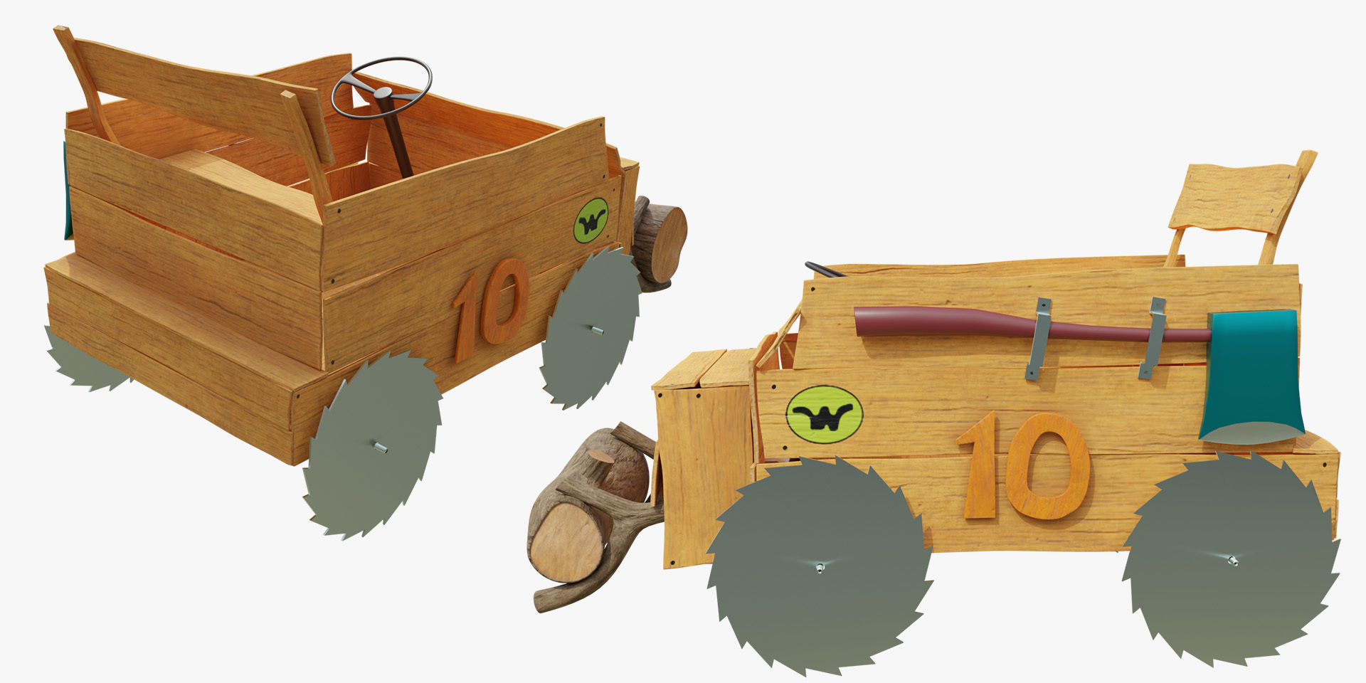 3D model Race Car 10 Sawtooth in the Buzzwagon VR / AR / low-poly ...