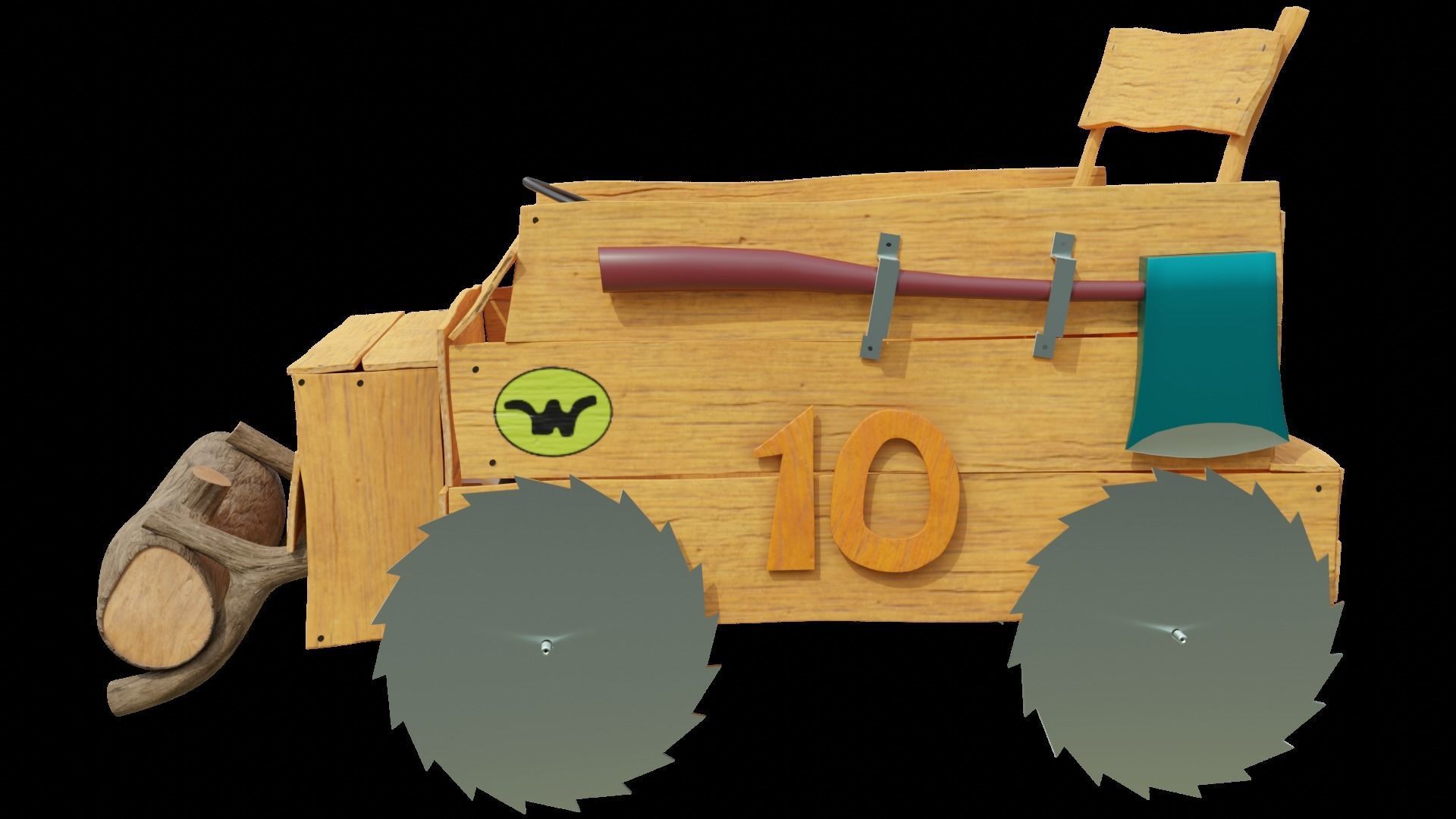 3D model Race Car 10 Sawtooth in the Buzzwagon VR / AR / low-poly ...