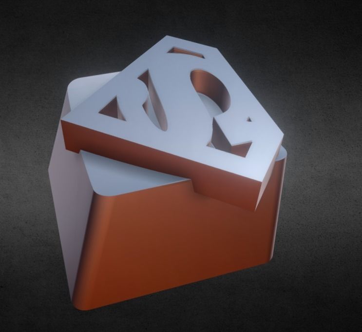 Superman Keycap free 3D model 3D printable | CGTrader