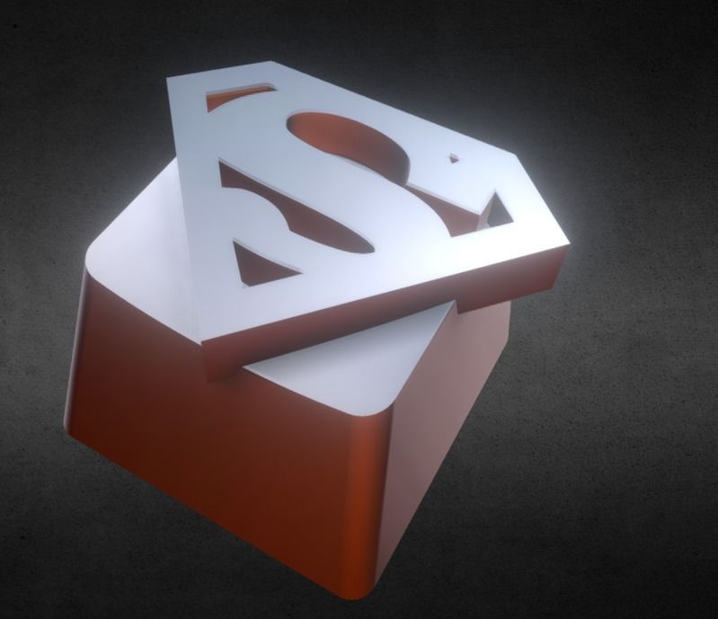 Superman Keycap free 3D model 3D printable | CGTrader