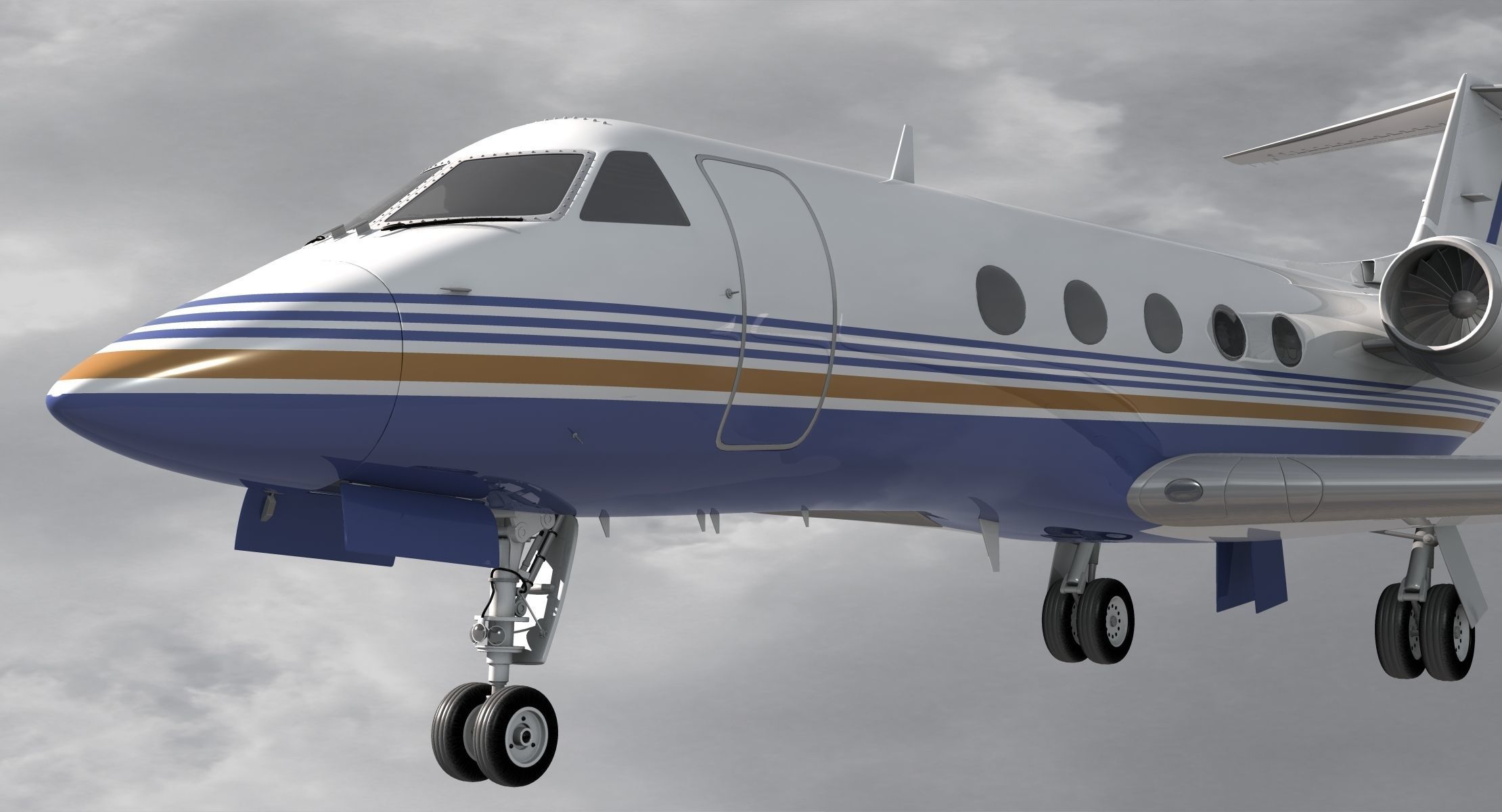 Gulfstream 3D model animated rigged | CGTrader