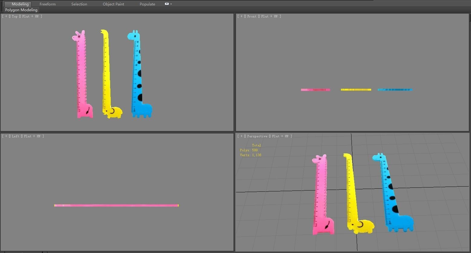 3D model Cartoon rulers VR / AR / low-poly | CGTrader