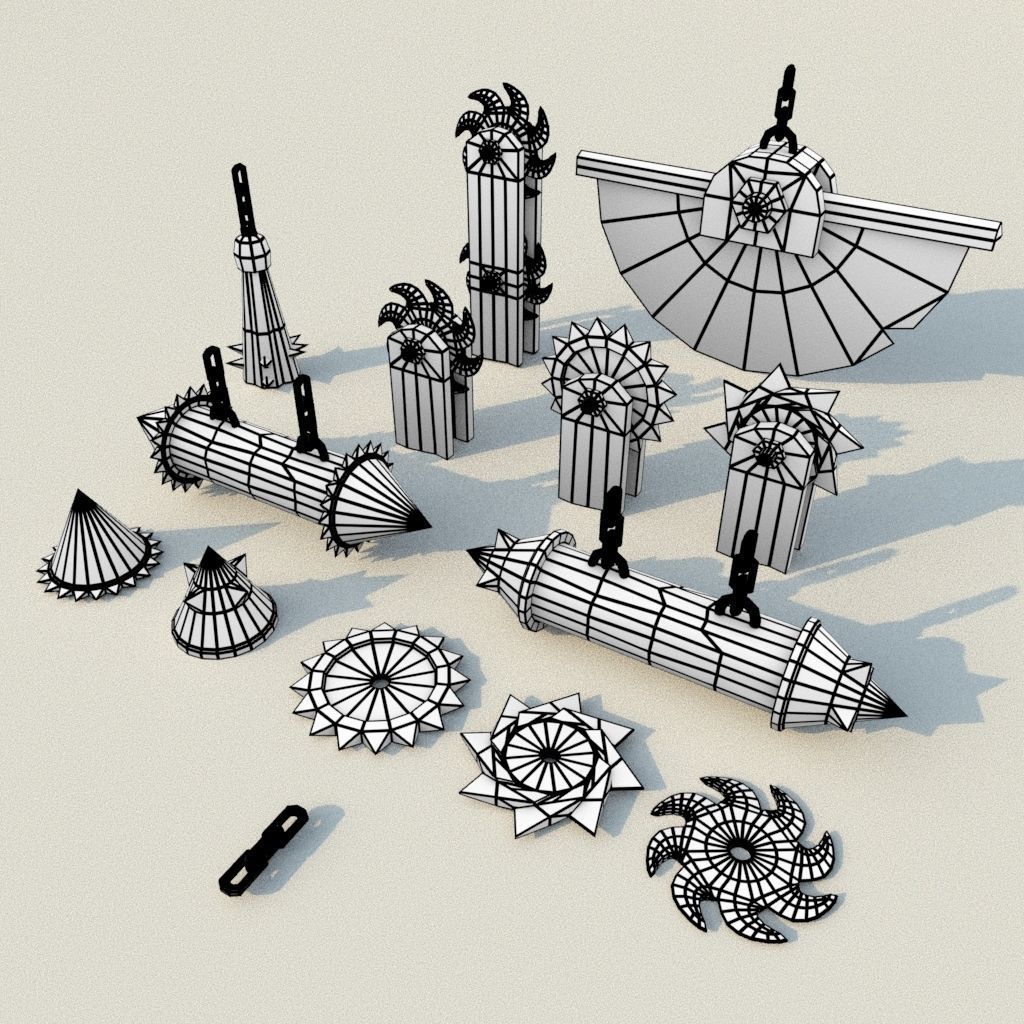 3D model Modular Obstacles Pack for Game VR / AR / low-poly | CGTrader