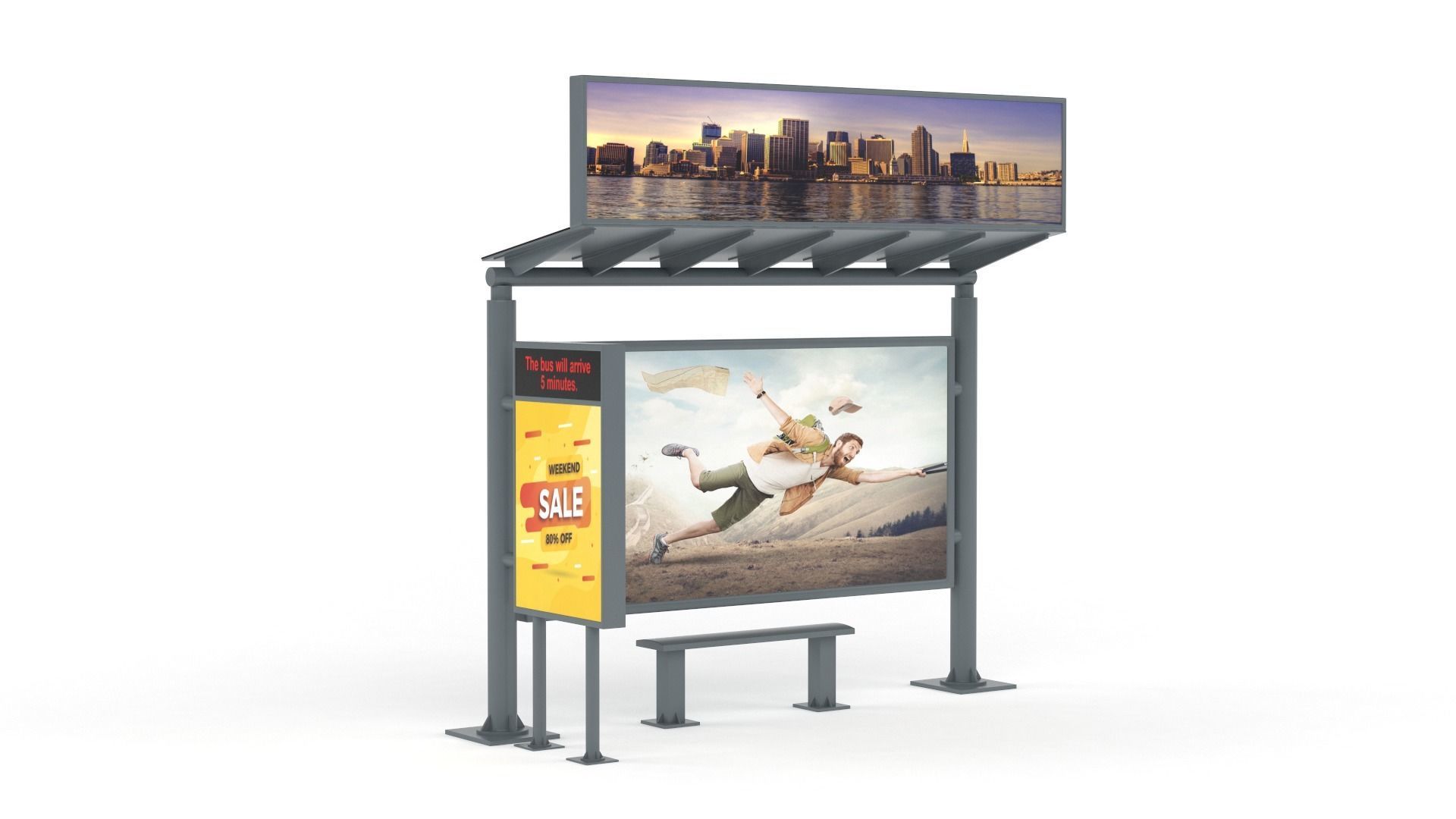 Bus Station Shelter 3D model | CGTrader