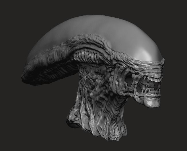 Alien Resurrection Warrior head 3D model | CGTrader