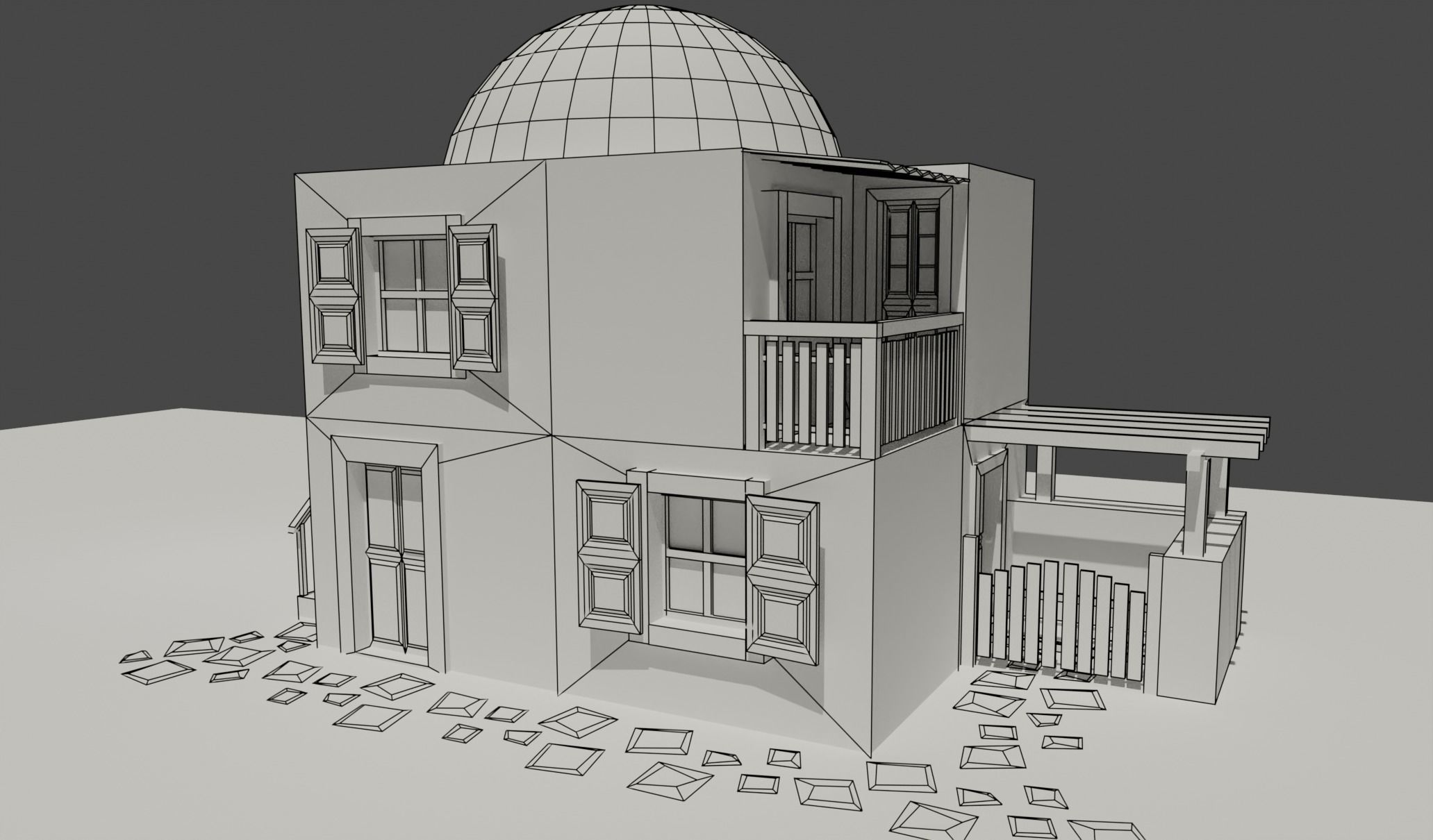 typical greek house 3D model | CGTrader