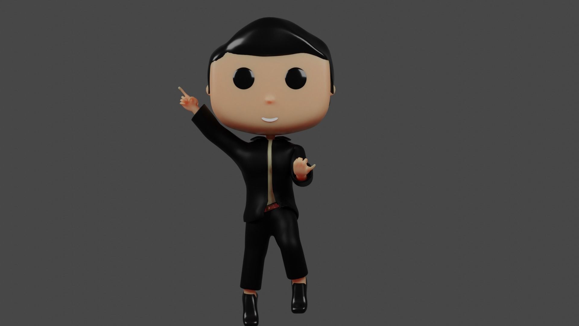 Funko style male model with sckeleton 3D model rigged | CGTrader