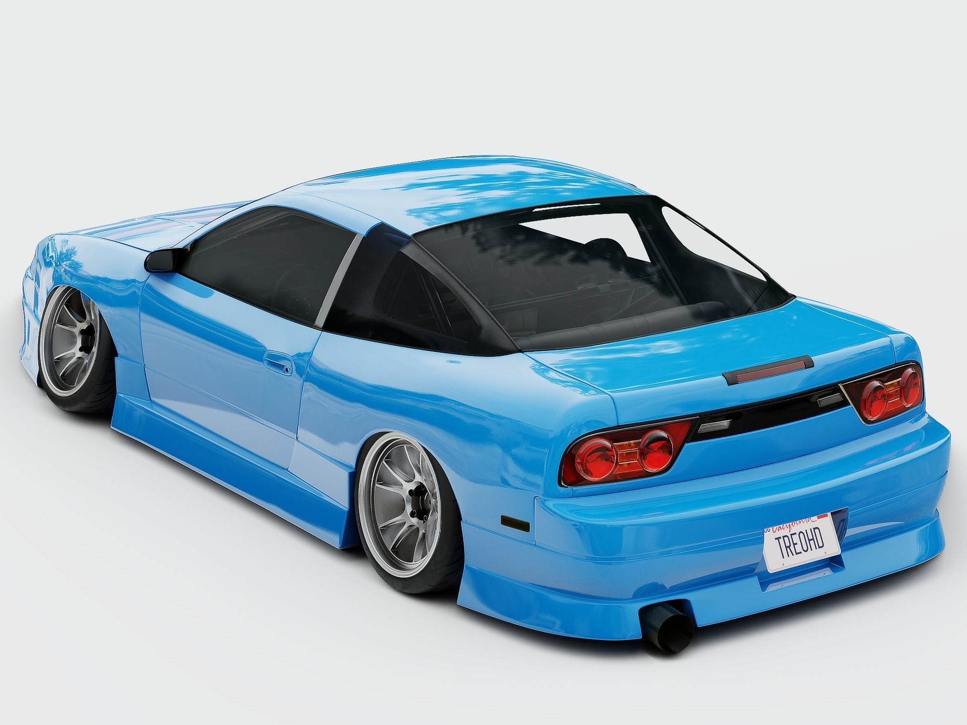 Blue S13 240SX Street Car Rigged 3D model rigged | CGTrader