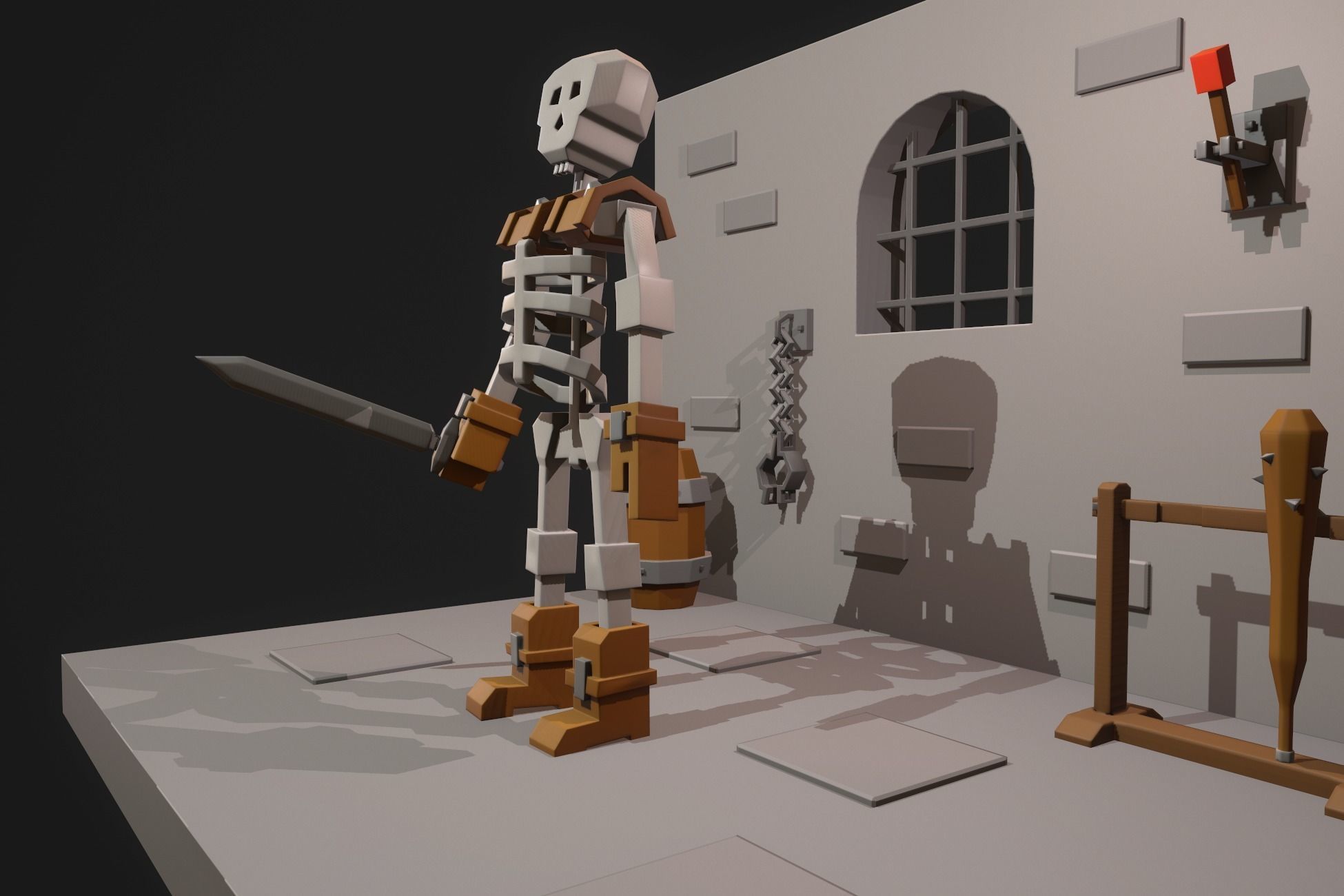 Low Poly Skeleton free VR / AR / low-poly 3D model animated rigged ...