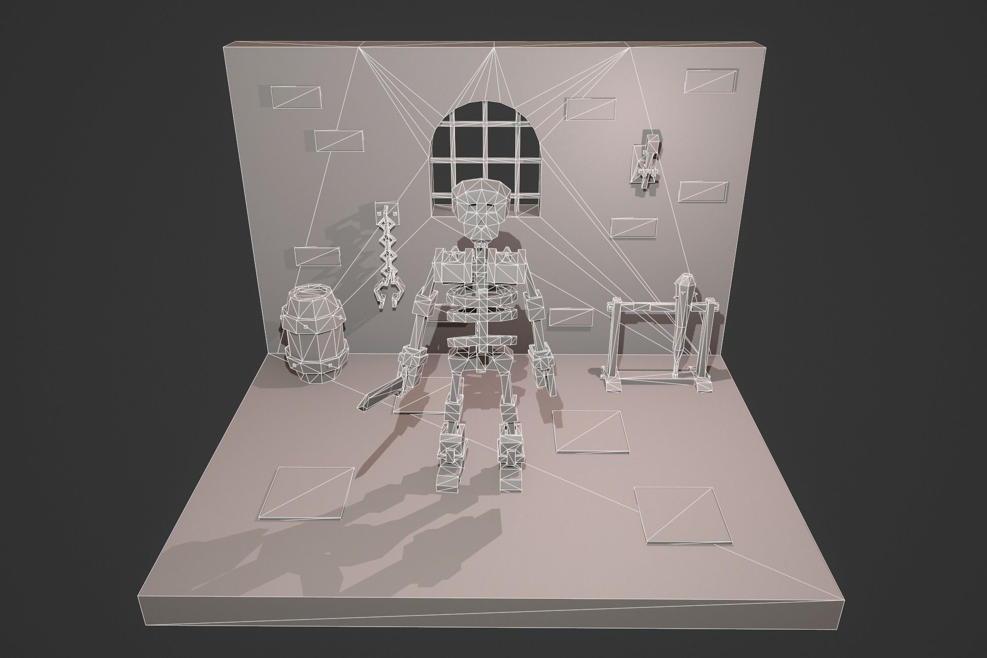 Low Poly Skeleton free VR / AR / low-poly 3D model animated rigged ...