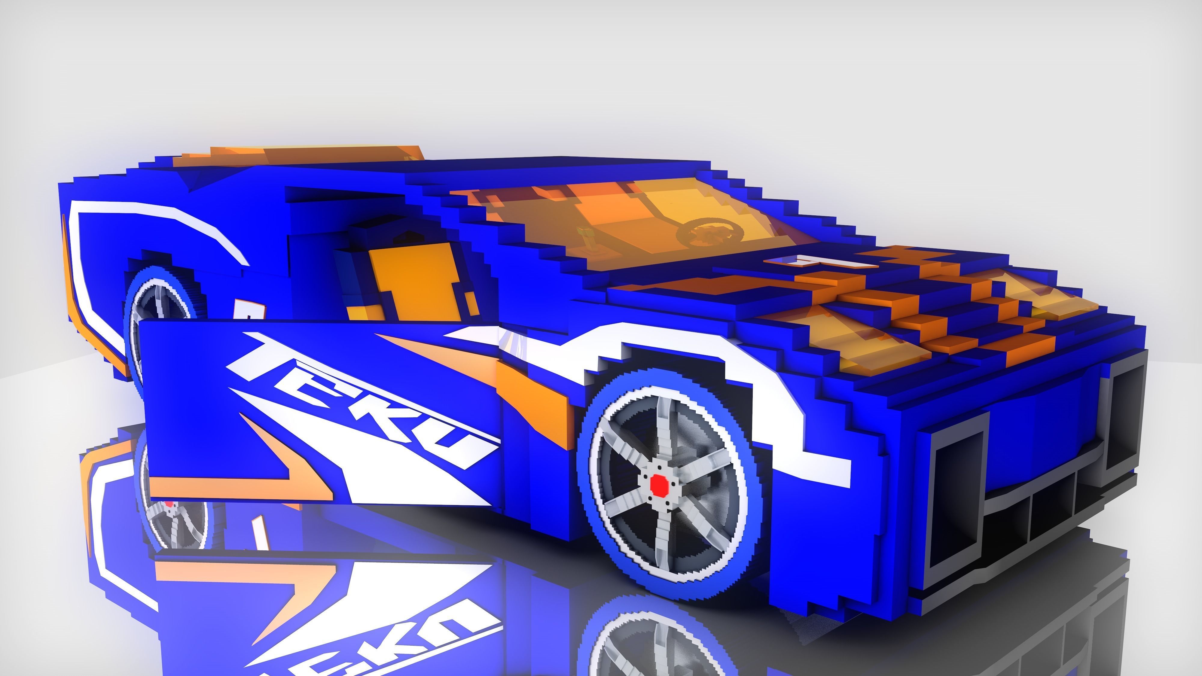 Minecraft Reverb Car 3D Model V1 free 3D model | CGTrader