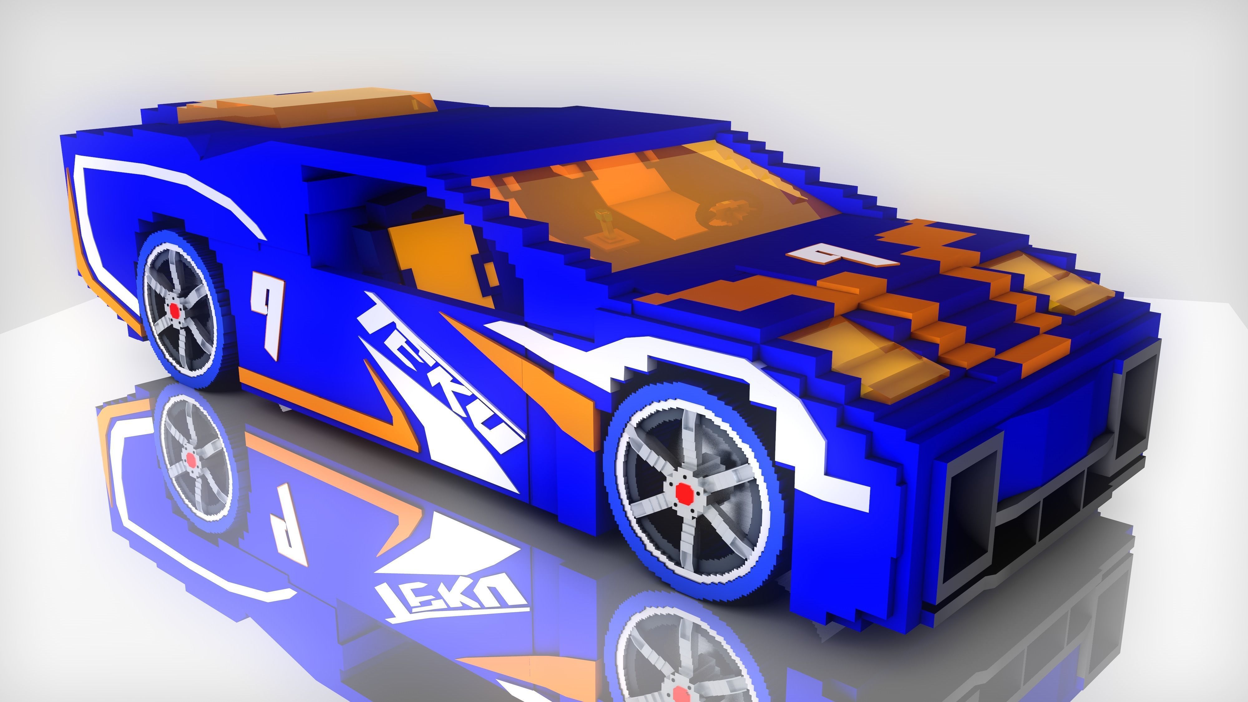 Minecraft Reverb Car 3D Model V1 free 3D model | CGTrader