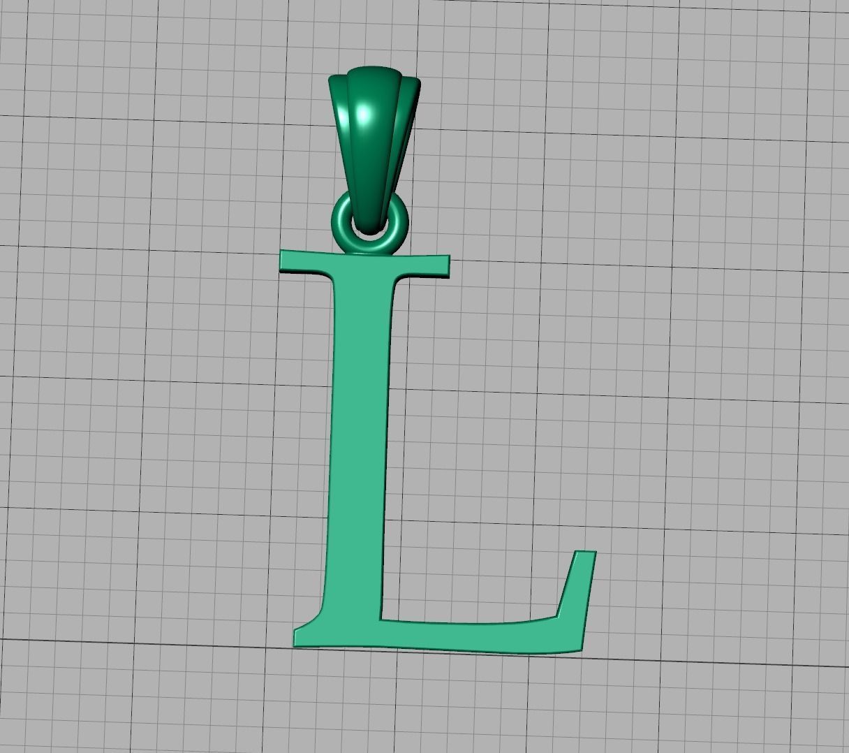 L INITIAL LETTER NECKLACE printable 3dmodel 3D model 3D printable ...