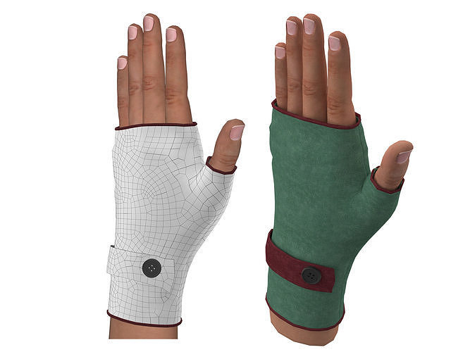 fingerless gloves 1 3D model | CGTrader
