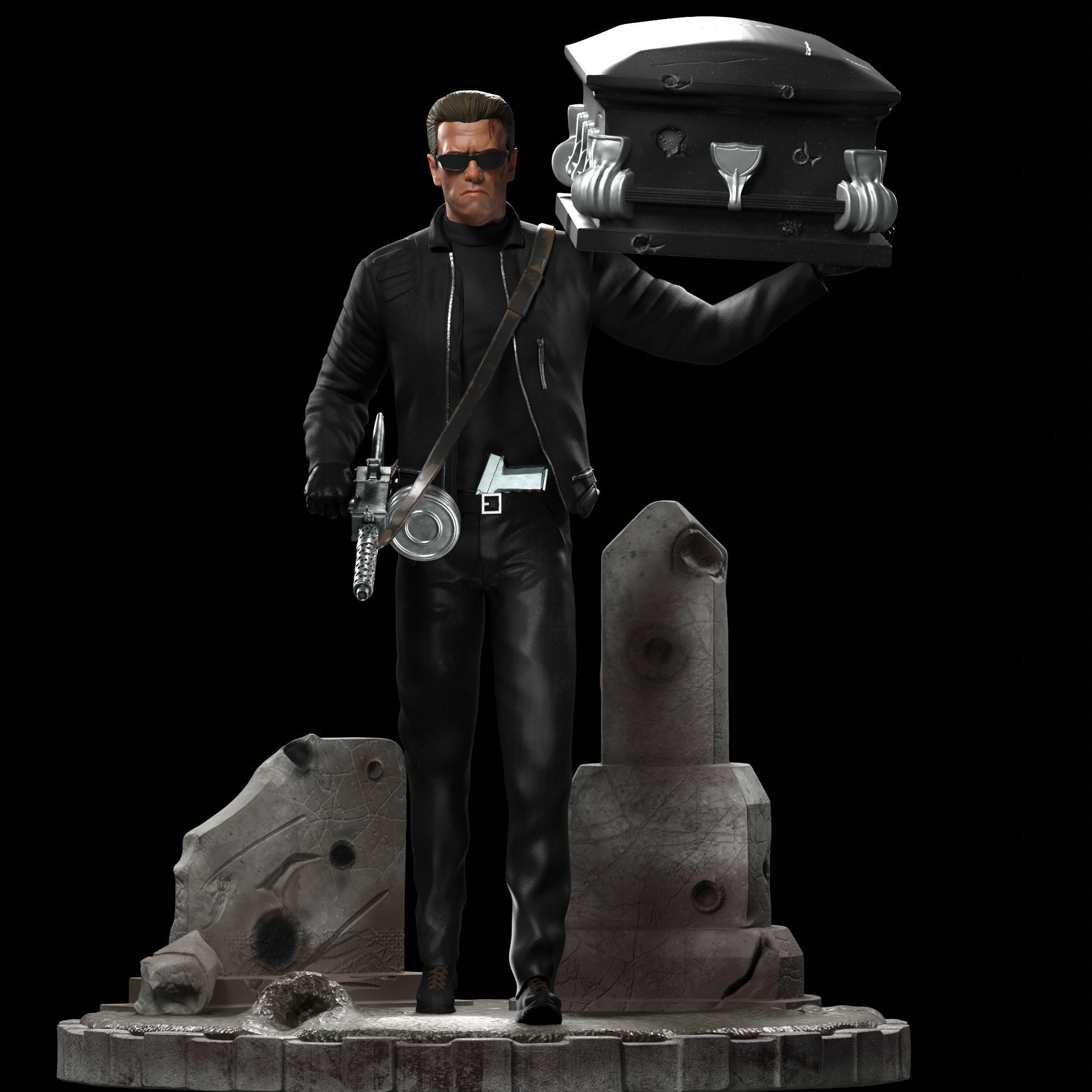 Terminator 3D Print retaliation statue free 3D model 3D printable ...
