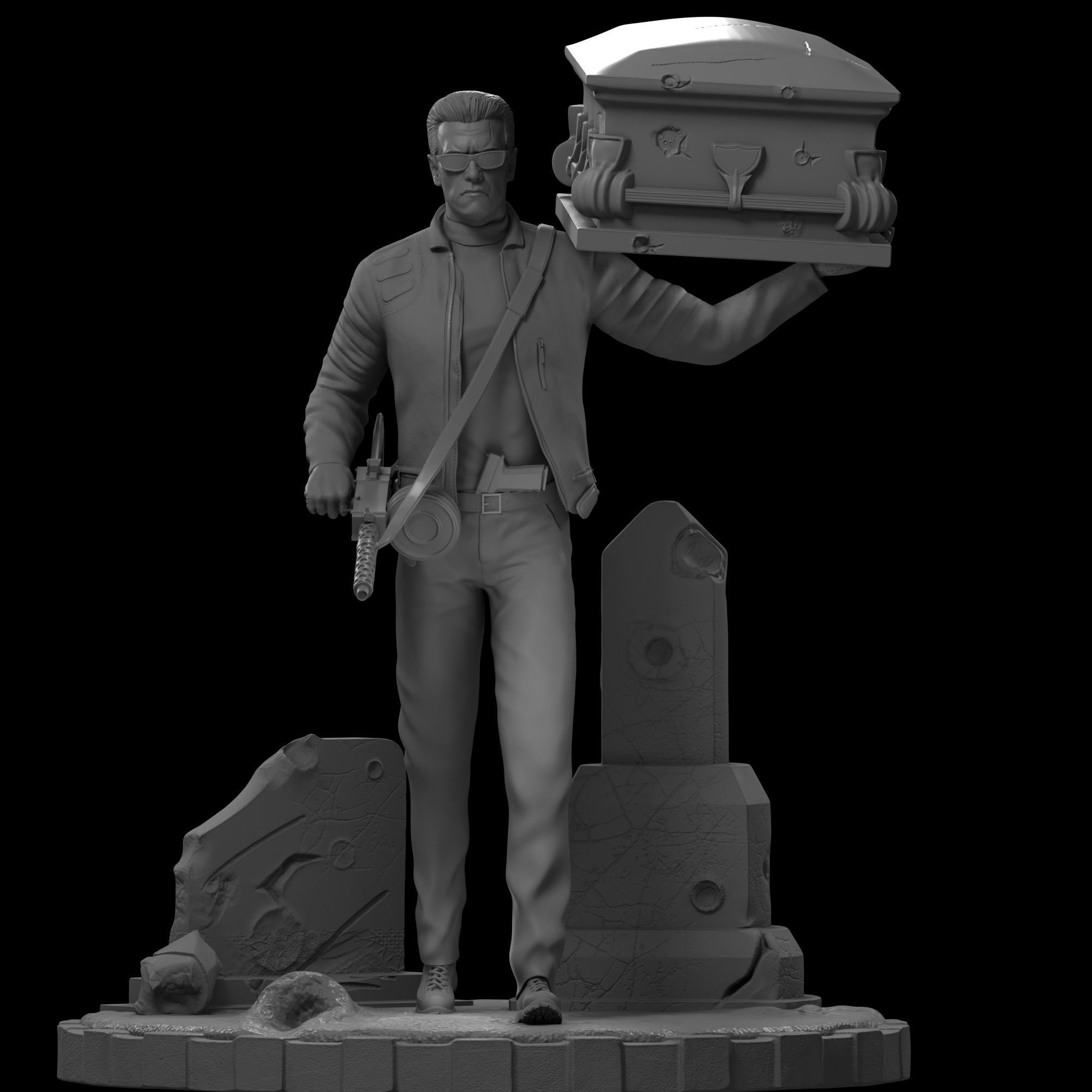 Terminator 3D Print retaliation statue free 3D model 3D printable ...