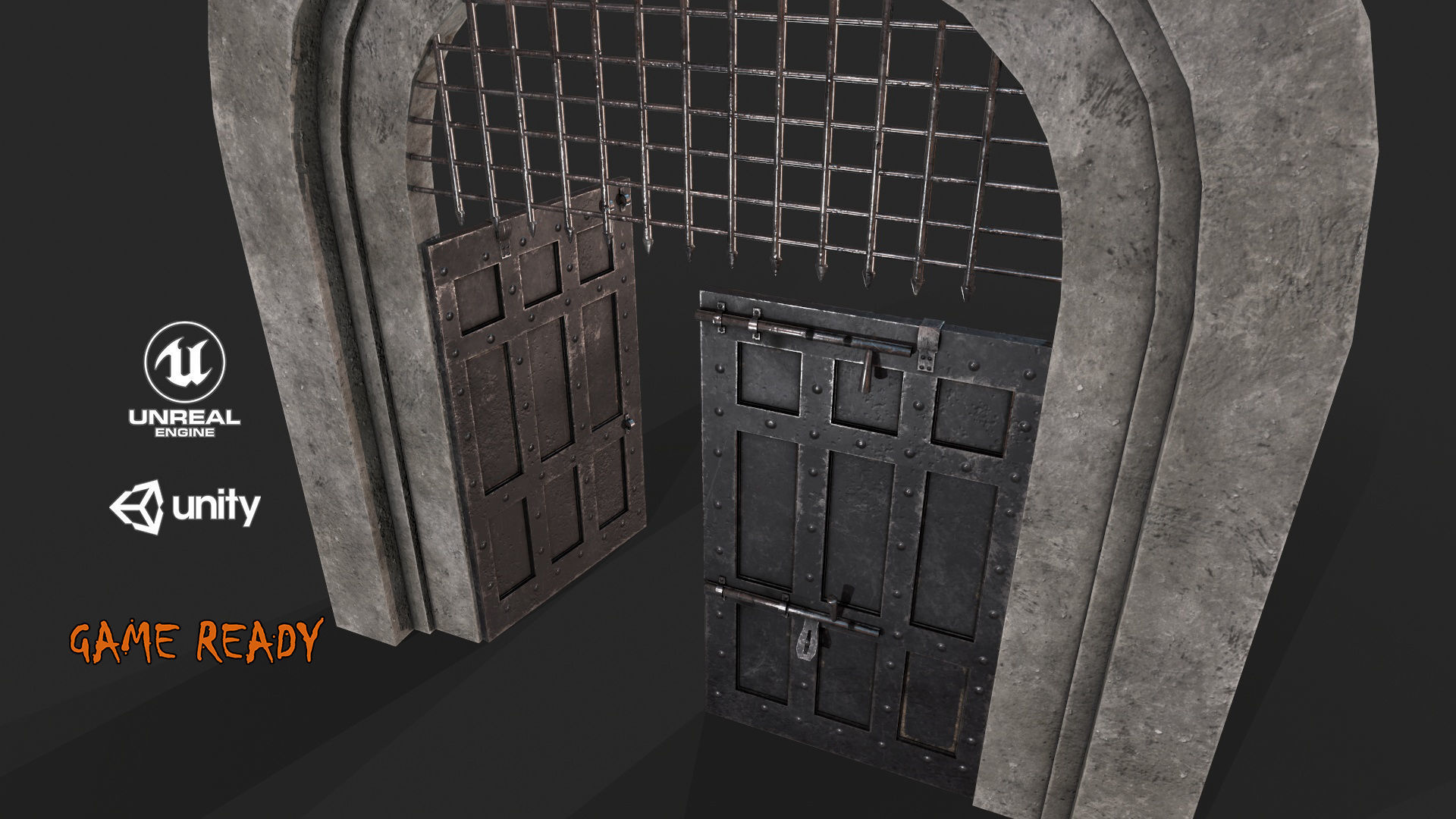 3D model Medieval Gate VR / AR / low-poly | CGTrader
