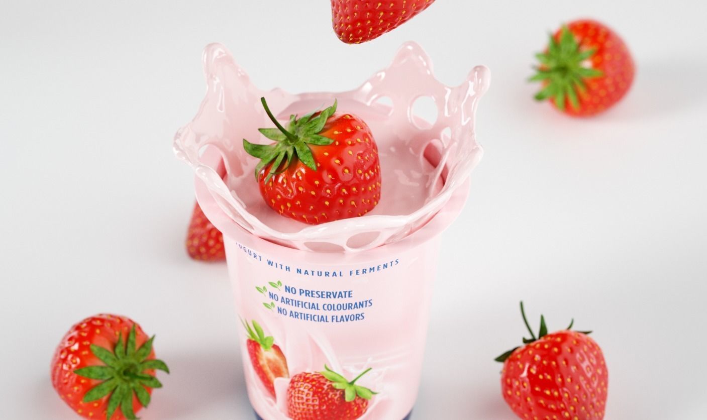 Yogurt Splash Animated 3D model animated | CGTrader