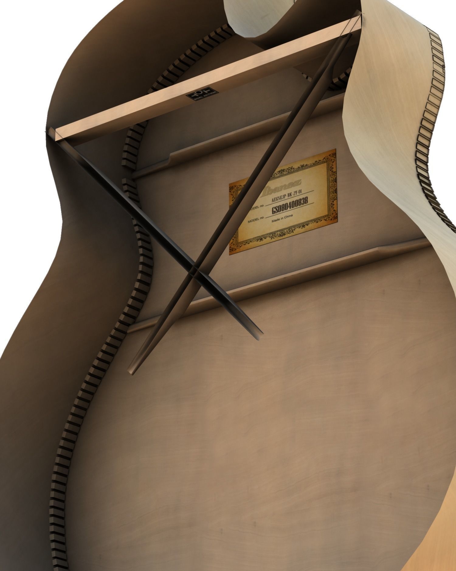 Ibanez Acoustic Guitar MAYA 2020 OBJ free 3D model | CGTrader