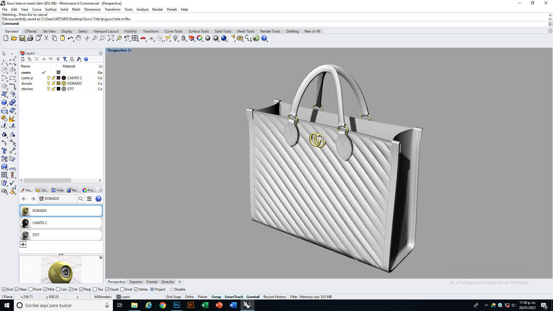 Gucci Tote Bag 3D model | CGTrader