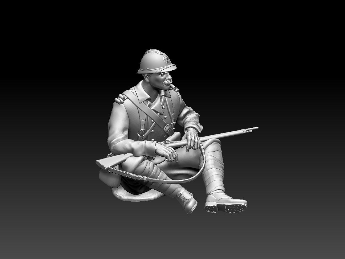 French soldier ww2 3D model 3D printable | CGTrader