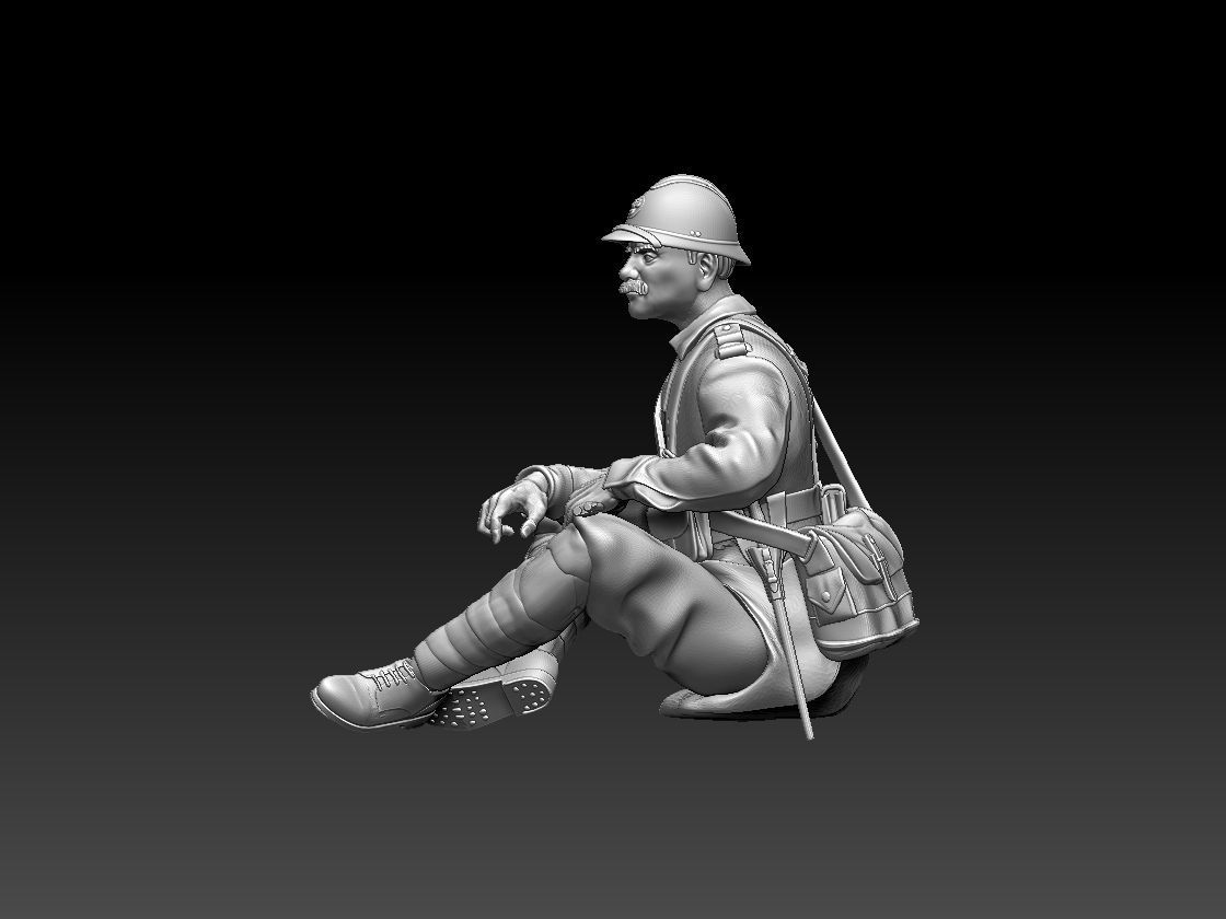 French soldier ww2 3D model 3D printable | CGTrader