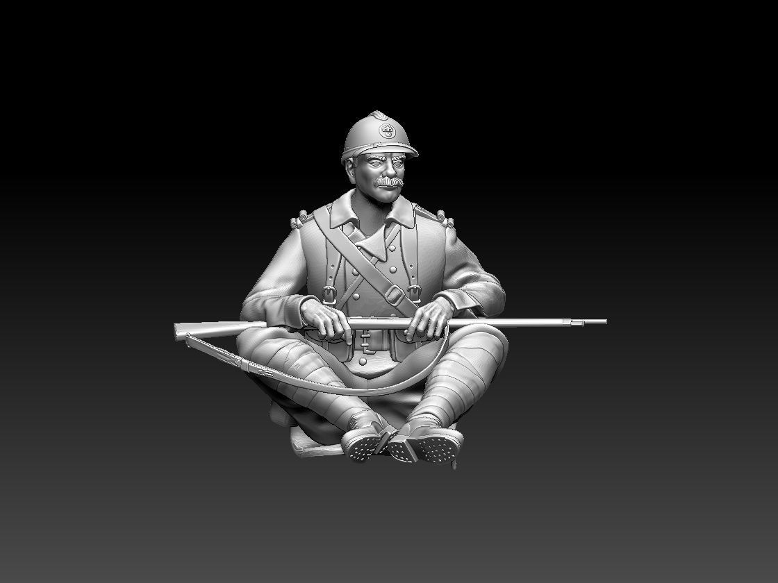 French soldier ww2 3D model 3D printable | CGTrader