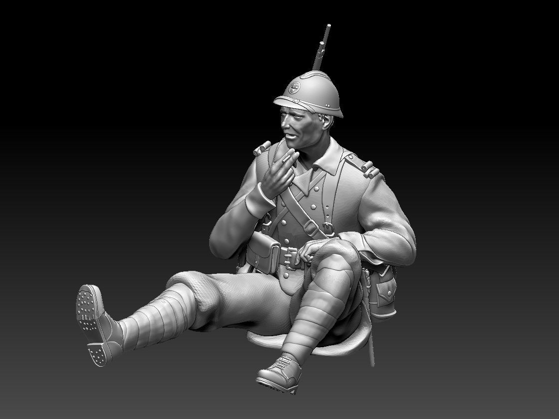 French soldier ww2 3D model 3D printable | CGTrader