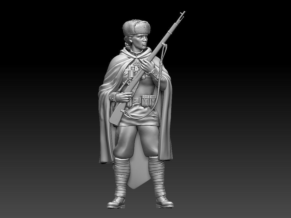 sniper woman 3D model 3D printable | CGTrader