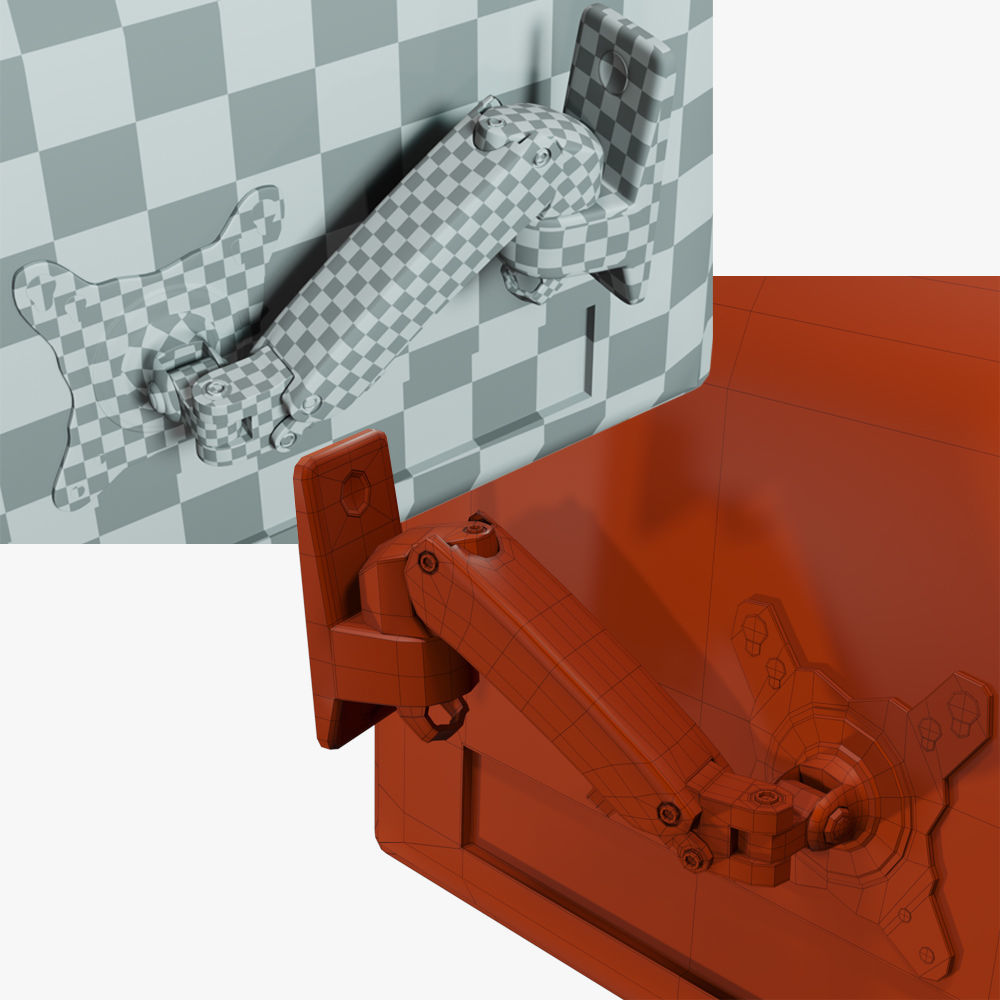 Bracket NB F120 TV rigged Tv Mount 3D model rigged | CGTrader