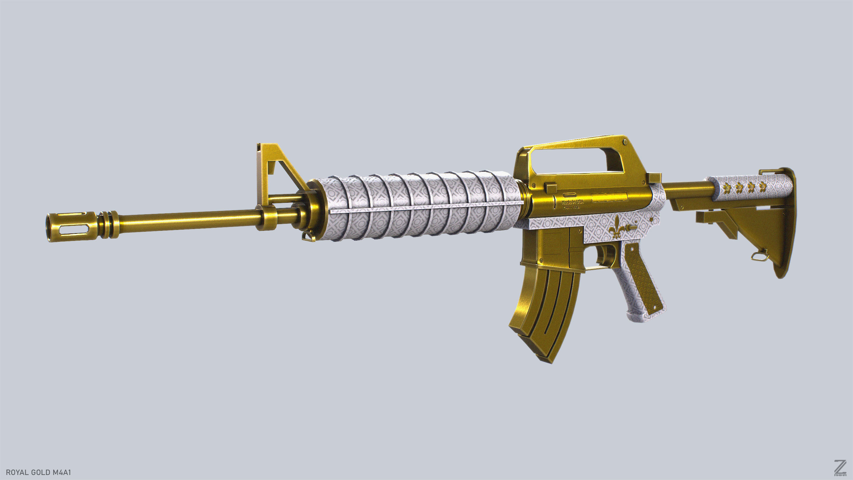 3D model Royal Gold M4A1 VR / AR / low-poly | CGTrader