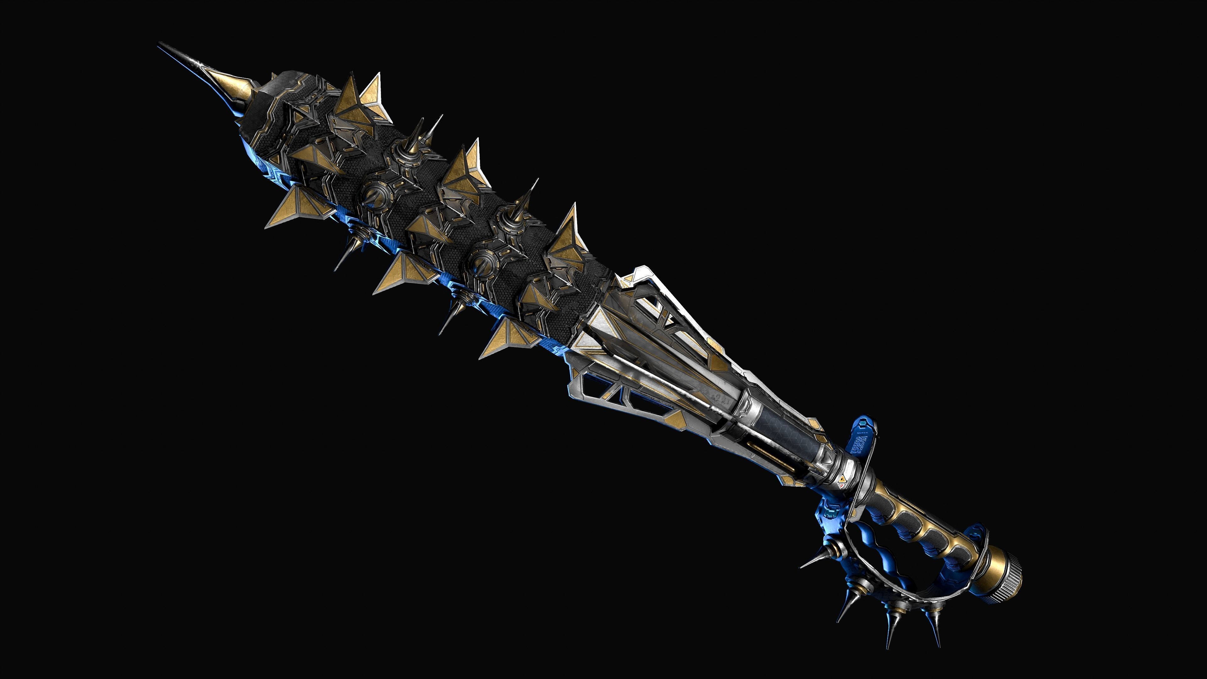 3D model Sci-Fi Electric Cyber Mace VR / AR / low-poly | CGTrader