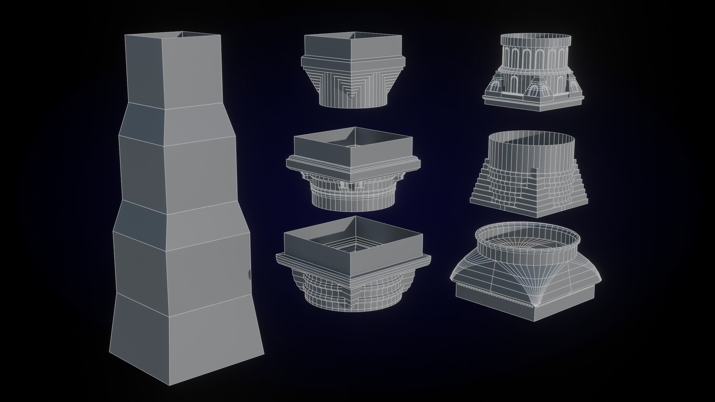 3D model Medieval Modular Tower Pack VR / AR / low-poly | CGTrader